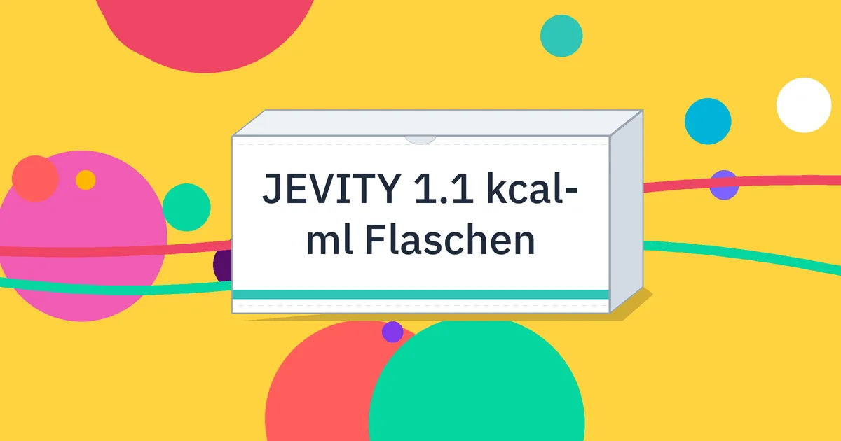 Symbolbild: Packung mit der Aufschrift JEVITY 1.1 kcal-ml Flaschen (PZN 17885095) – Verfügbarkeit und Bezug in Apotheken in Frankfurt am Main