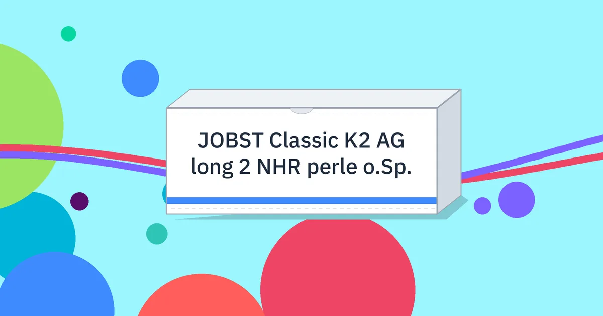 Symbolbild: Packung mit der Aufschrift JOBST Classic K2 AG long 2 NHR perle o.Sp. (PZN 10726554) – Verfügbarkeit und Bezug in Apotheken in Frankfurt am Main