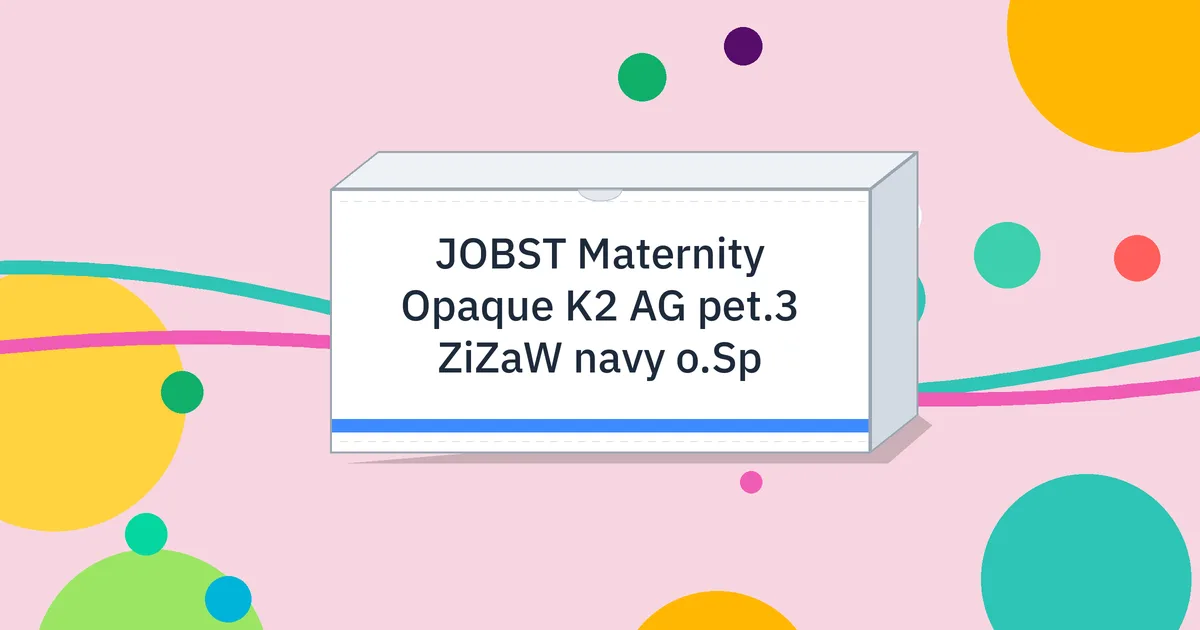 Symbolbild: Packung mit der Aufschrift JOBST Maternity Opaque K2 AG pet.3 ZiZaW navy o.Sp (PZN 15860895) – Verfügbarkeit und Bezug in Apotheken in Frankfurt am Main