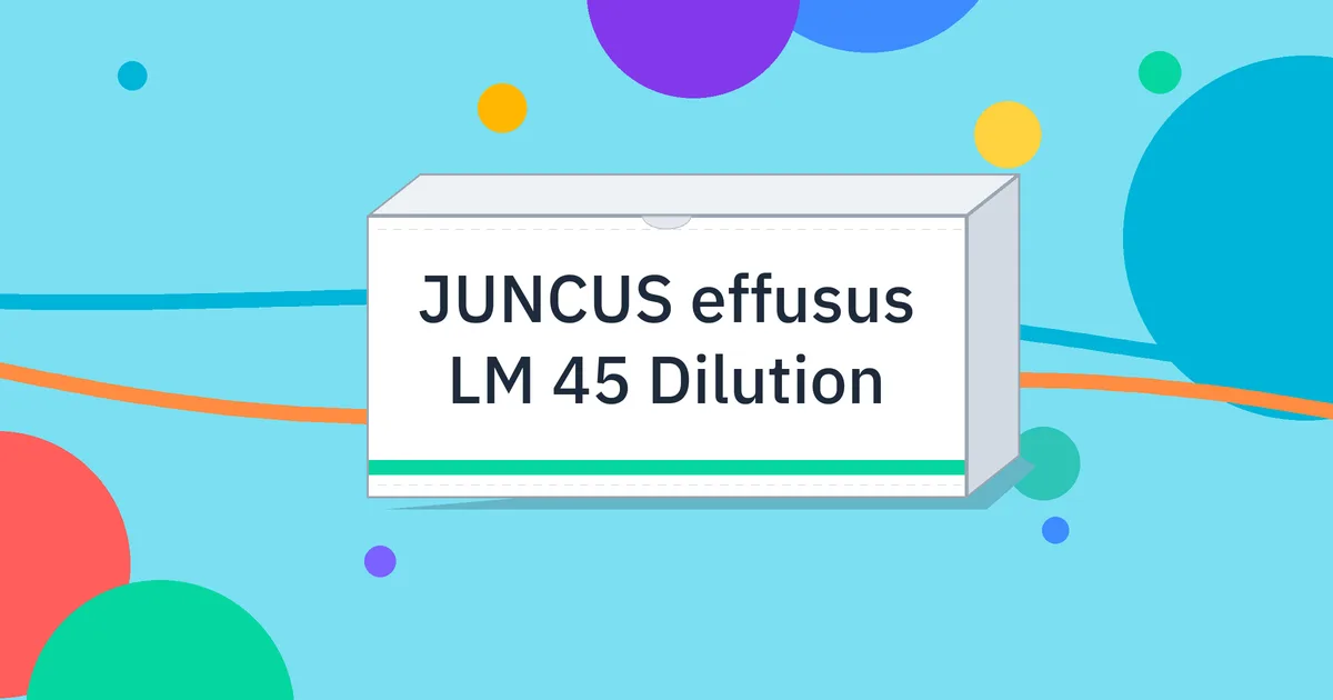 Symbolbild: Packung mit der Aufschrift JUNCUS effusus LM 45 Dilution (PZN 13564402) – Verfügbarkeit und Bezug in Apotheken in Frankfurt am Main