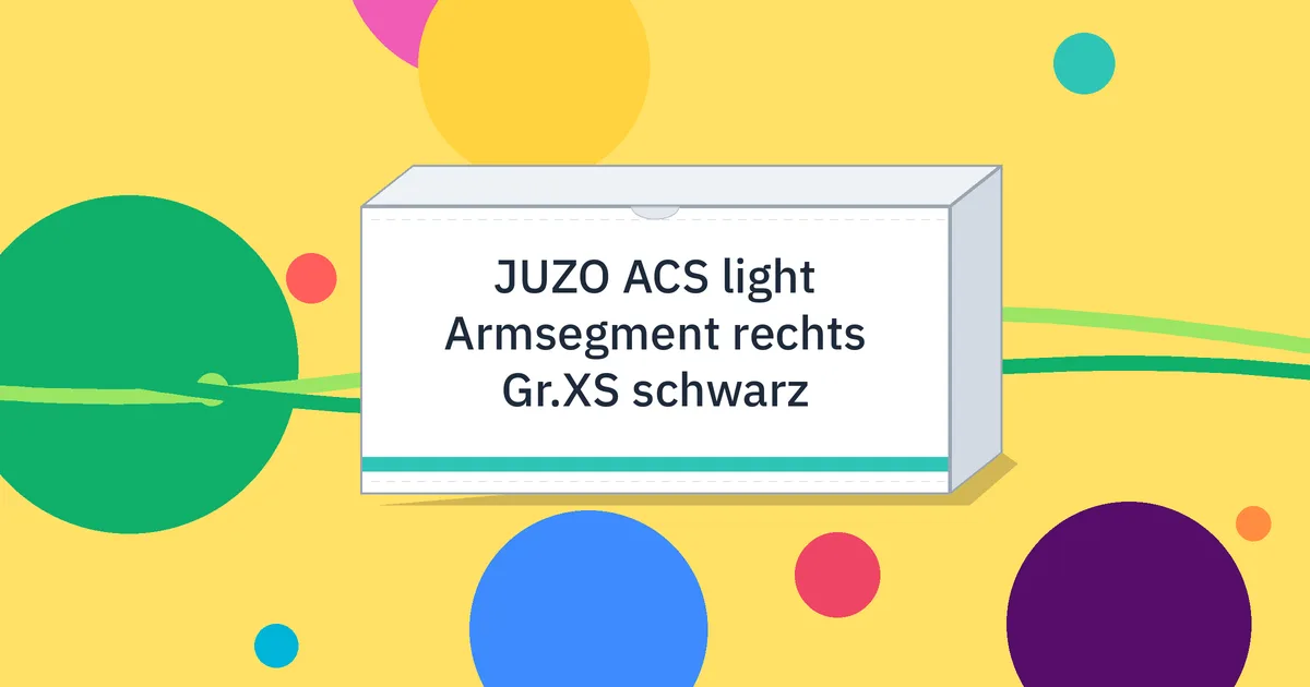 Symbolbild: Packung mit der Aufschrift JUZO ACS light Armsegment rechts Gr.XS schwarz (PZN 13575558) – Verfügbarkeit und Bezug in Apotheken in Frankfurt am Main