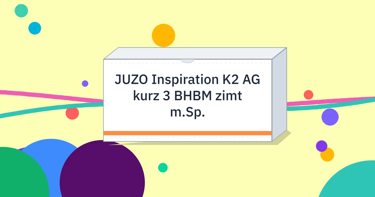 Symbolbild: Packung mit der Aufschrift JUZO Inspiration K2 AG kurz 3 BHBM zimt m.Sp. (PZN 14875297) – Verfügbarkeit und Bezug in Apotheken in Frankfurt am Main