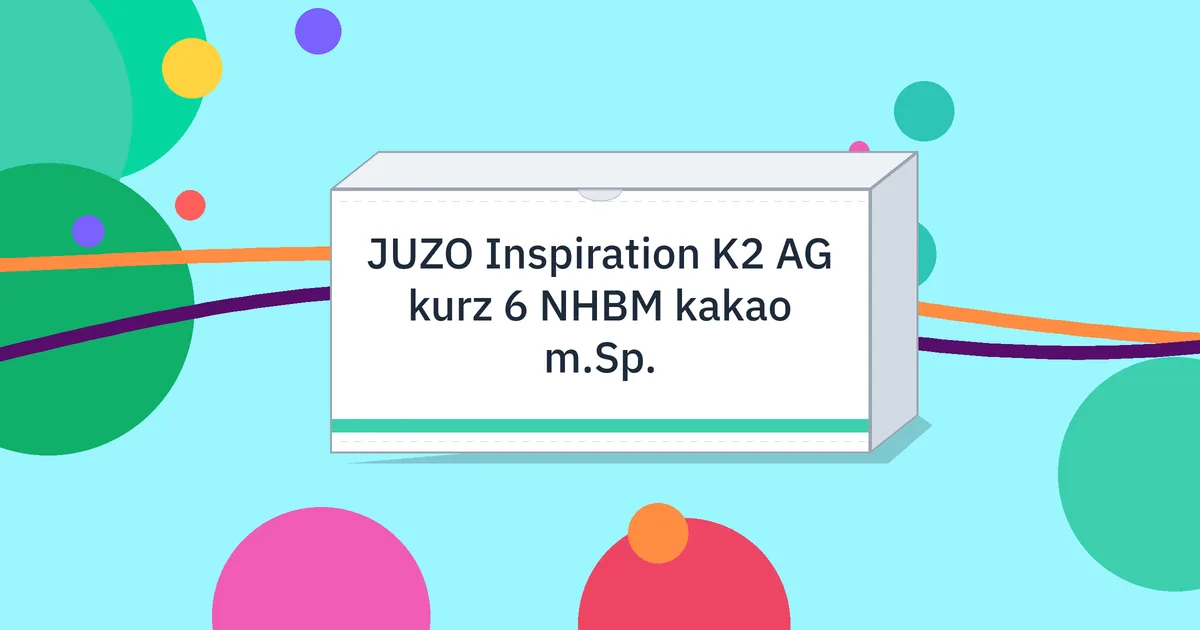 Symbolbild: Packung mit der Aufschrift JUZO Inspiration K2 AG kurz 6 NHBM kakao m.Sp. (PZN 14923501) – Verfügbarkeit und Bezug in Apotheken in Frankfurt am Main