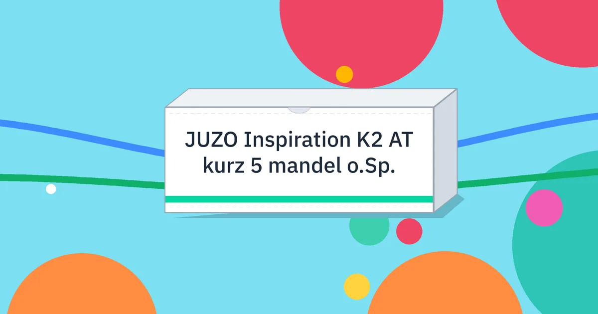 Symbolbild: Packung mit der Aufschrift JUZO Inspiration K2 AT kurz 5 mandel o.Sp. (PZN 14931417) – Verfügbarkeit und Bezug in Apotheken in Frankfurt am Main