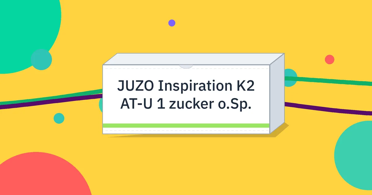 Symbolbild: Packung mit der Aufschrift JUZO Inspiration K2 AT-U 1 zucker o.Sp. (PZN 14927404) – Verfügbarkeit und Bezug in Apotheken in Frankfurt am Main