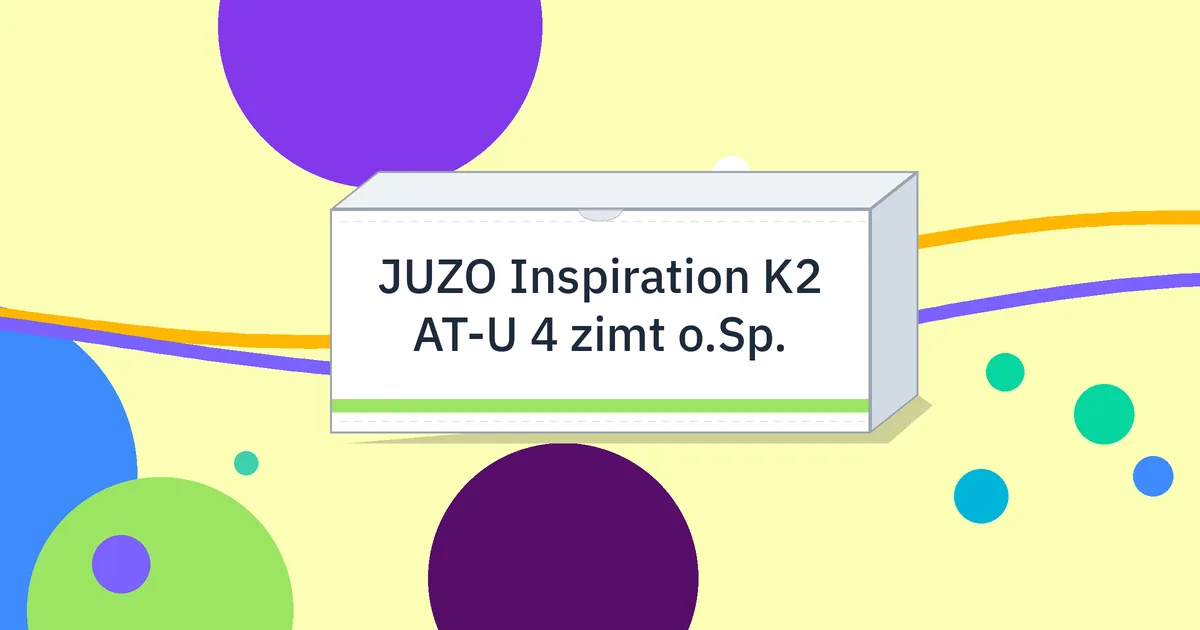 Symbolbild: Packung mit der Aufschrift JUZO Inspiration K2 AT-U 4 zimt o.Sp. (PZN 14928042) – Verfügbarkeit und Bezug in Apotheken in Frankfurt am Main
