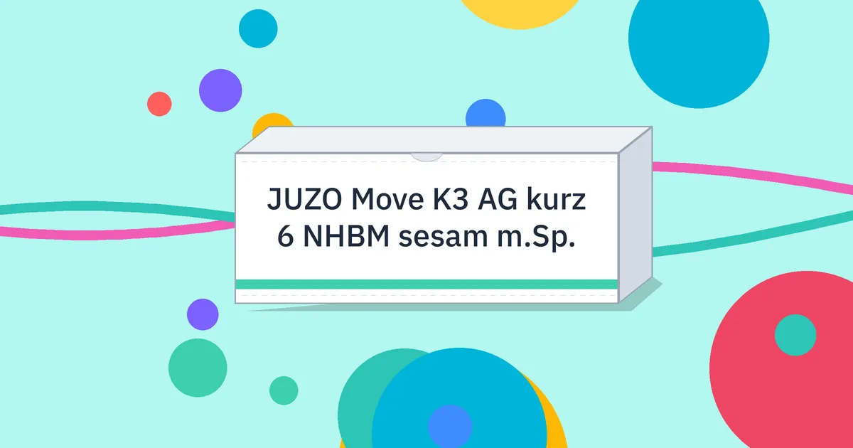 Symbolbild: Packung mit der Aufschrift JUZO Move K3 AG kurz 6 NHBM sesam m.Sp. (PZN 18578811) – Verfügbarkeit und Bezug in Apotheken in Frankfurt am Main