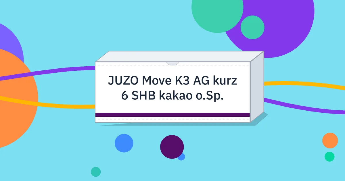 Symbolbild: Packung mit der Aufschrift JUZO Move K3 AG kurz 6 SHB kakao o.Sp. (PZN 18593360) – Verfügbarkeit und Bezug in Apotheken in Frankfurt am Main