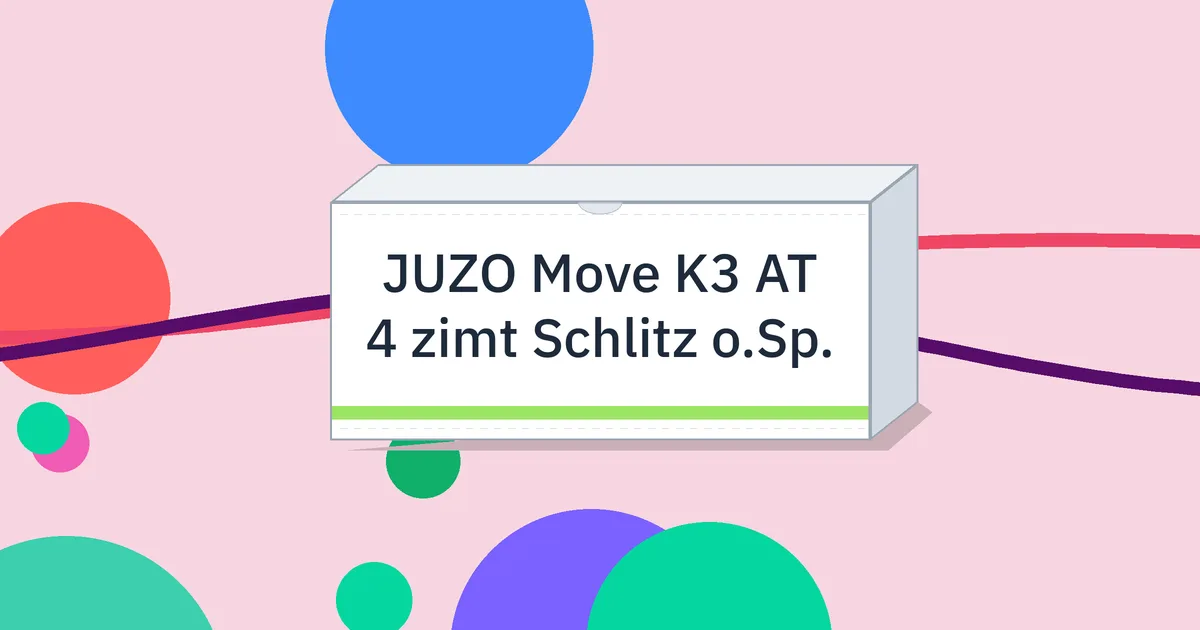 Symbolbild: Packung mit der Aufschrift JUZO Move K3 AT 4 zimt Schlitz o.Sp. (PZN 20679442) – Verfügbarkeit und Bezug in Apotheken in Frankfurt am Main