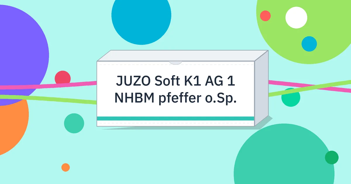 Symbolbild: Packung mit der Aufschrift JUZO Soft K1 AG 1 NHBM pfeffer o.Sp. (PZN 14994990) – Verfügbarkeit und Bezug in Apotheken in Frankfurt am Main