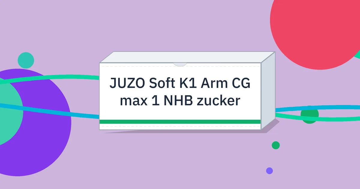 Symbolbild: Packung mit der Aufschrift JUZO Soft K1 Arm CG max 1 NHB zucker (PZN 15508649) – Verfügbarkeit und Bezug in Apotheken in Frankfurt am Main