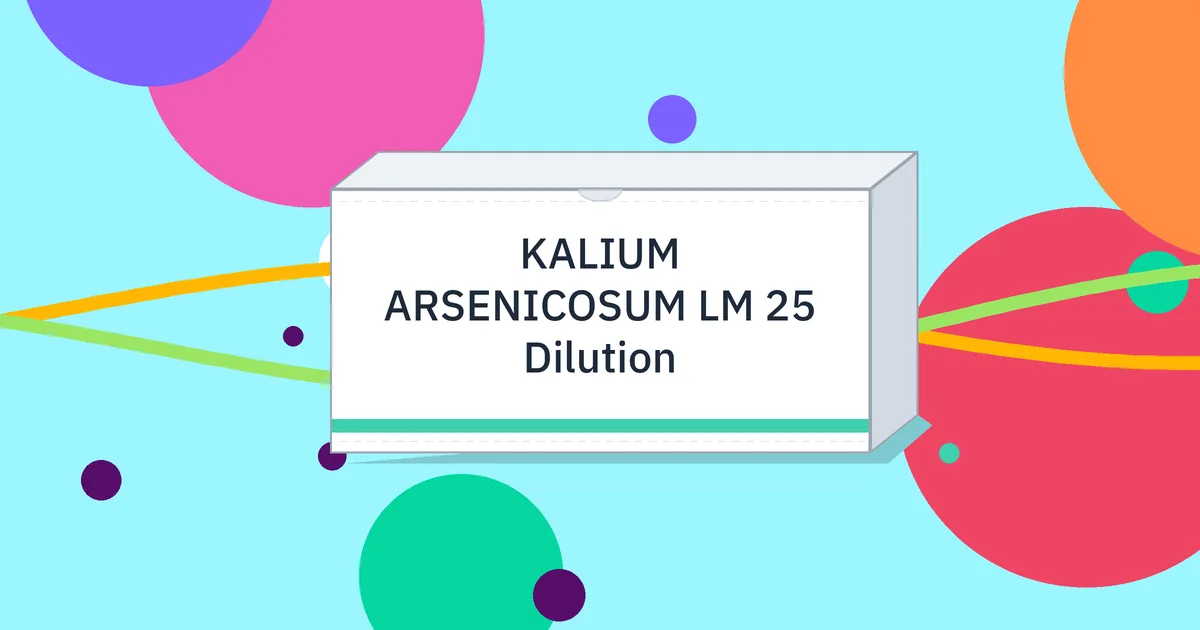 Symbolbild: Packung mit der Aufschrift KALIUM ARSENICOSUM LM 25 Dilution (PZN 12917169) – Verfügbarkeit und Bezug in Apotheken in Frankfurt am Main
