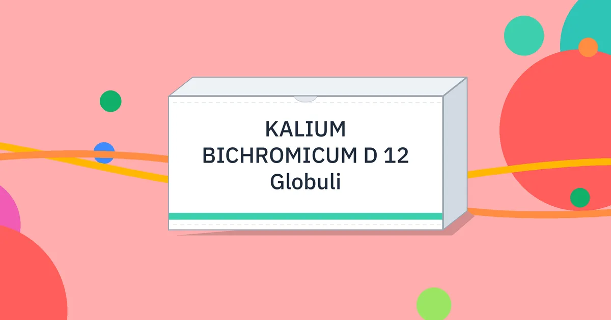 Symbolbild: Packung mit der Aufschrift KALIUM BICHROMICUM D 12 Globuli (PZN 19417659) – Verfügbarkeit und Bezug in Apotheken in Frankfurt am Main