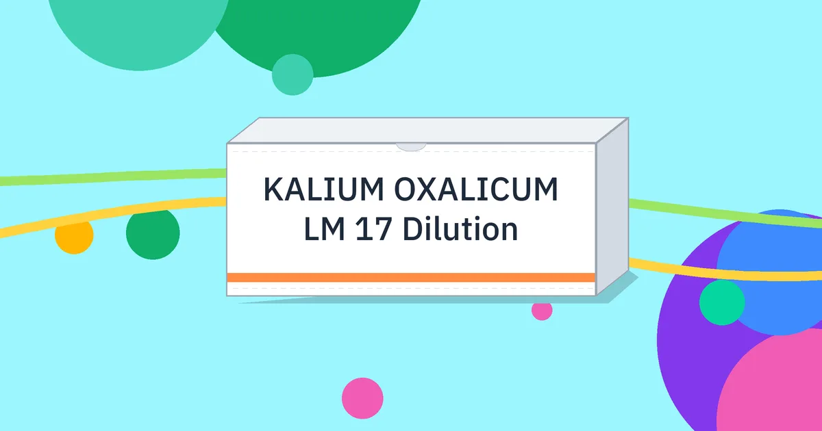 Symbolbild: Packung mit der Aufschrift KALIUM OXALICUM LM 17 Dilution (PZN 12923709) – Verfügbarkeit und Bezug in Apotheken in Frankfurt am Main