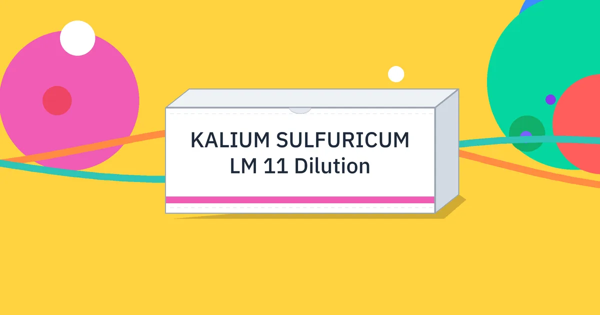 Symbolbild: Packung mit der Aufschrift KALIUM SULFURICUM LM 11 Dilution (PZN 12926300) – Verfügbarkeit und Bezug in Apotheken in Frankfurt am Main