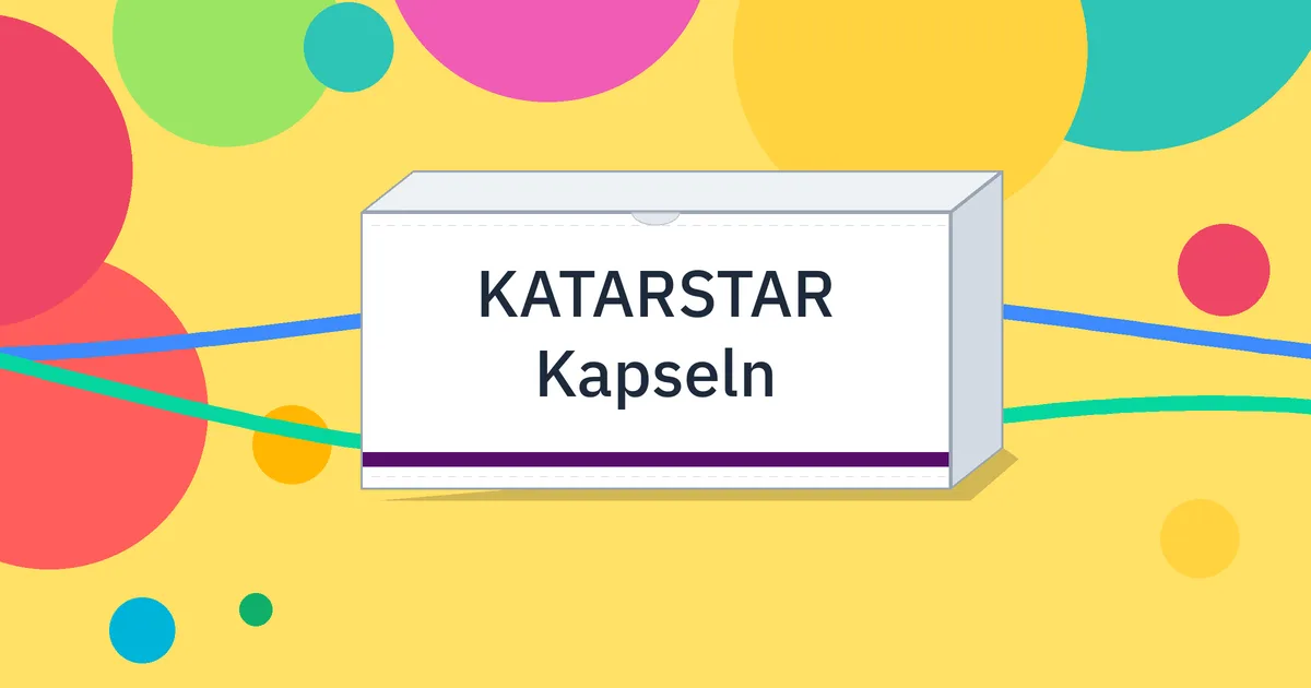 Symbolbild: Packung mit der Aufschrift KATARSTAR Kapseln (PZN 20583920) – Verfügbarkeit und Bezug in Apotheken in Frankfurt am Main