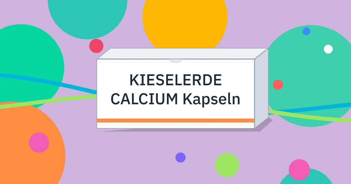 Symbolbild: Packung mit der Aufschrift KIESELERDE CALCIUM Kapseln (PZN 09082850) – Verfügbarkeit und Bezug in Apotheken in Frankfurt am Main