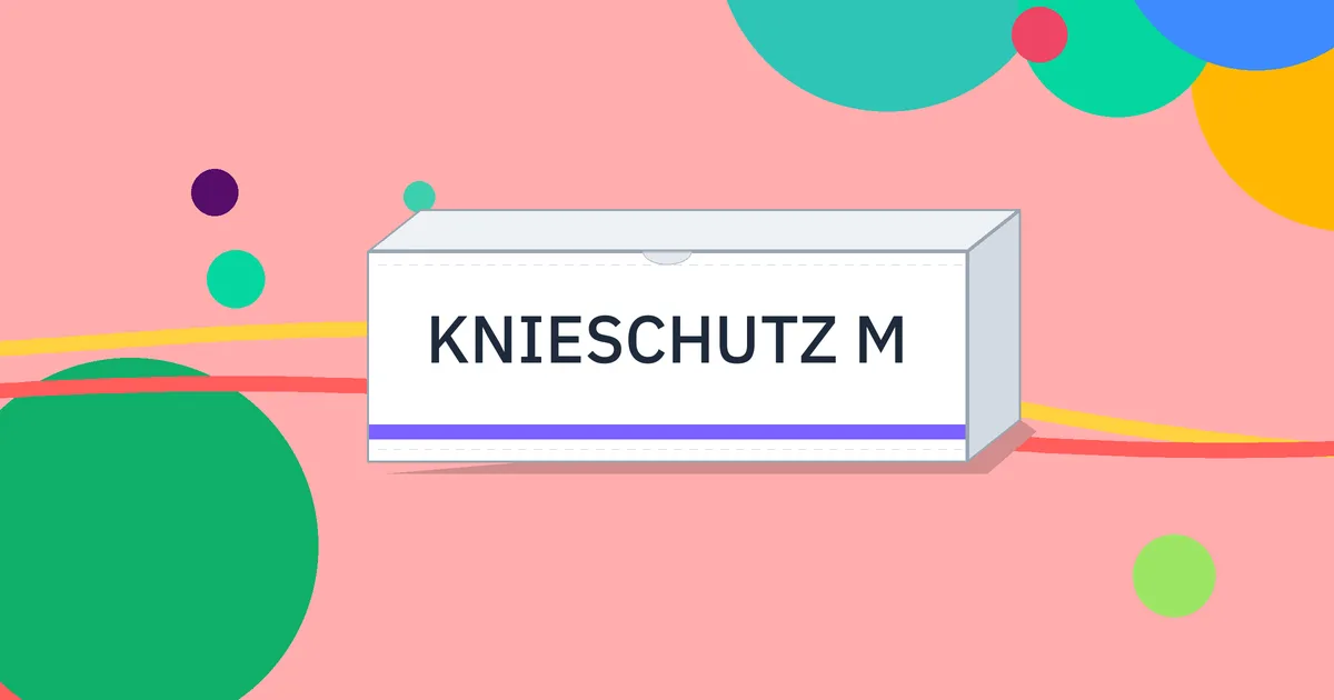 Symbolbild: Packung mit der Aufschrift KNIESCHUTZ M (PZN 14263022) – Verfügbarkeit und Bezug in Apotheken in Frankfurt am Main