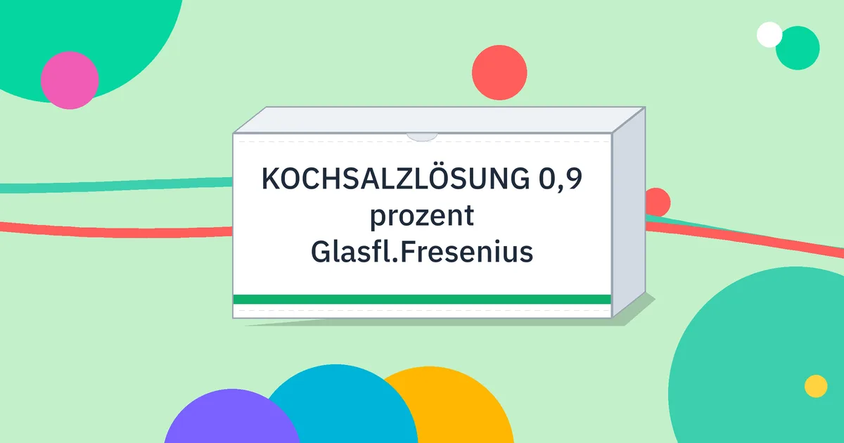 Symbolbild: Packung mit der Aufschrift KOCHSALZLÖSUNG 0,9 prozent Glasfl.Fresenius (PZN 02159621) – Verfügbarkeit und Bezug in Apotheken in Frankfurt am Main