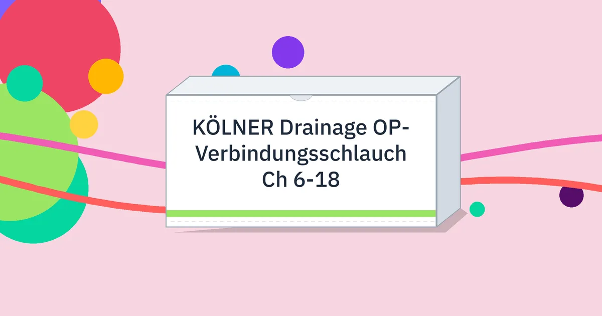 Symbolbild: Packung mit der Aufschrift KÖLNER Drainage OP-Verbindungsschlauch Ch 6-18 (PZN 10108968) – Verfügbarkeit und Bezug in Apotheken in Frankfurt am Main