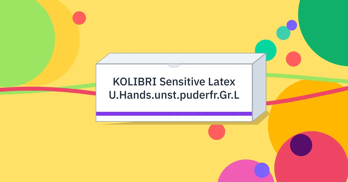 Symbolbild: Packung mit der Aufschrift KOLIBRI Sensitive Latex U.Hands.unst.puderfr.Gr.L (PZN 15564470) – Verfügbarkeit und Bezug in Apotheken in Frankfurt am Main