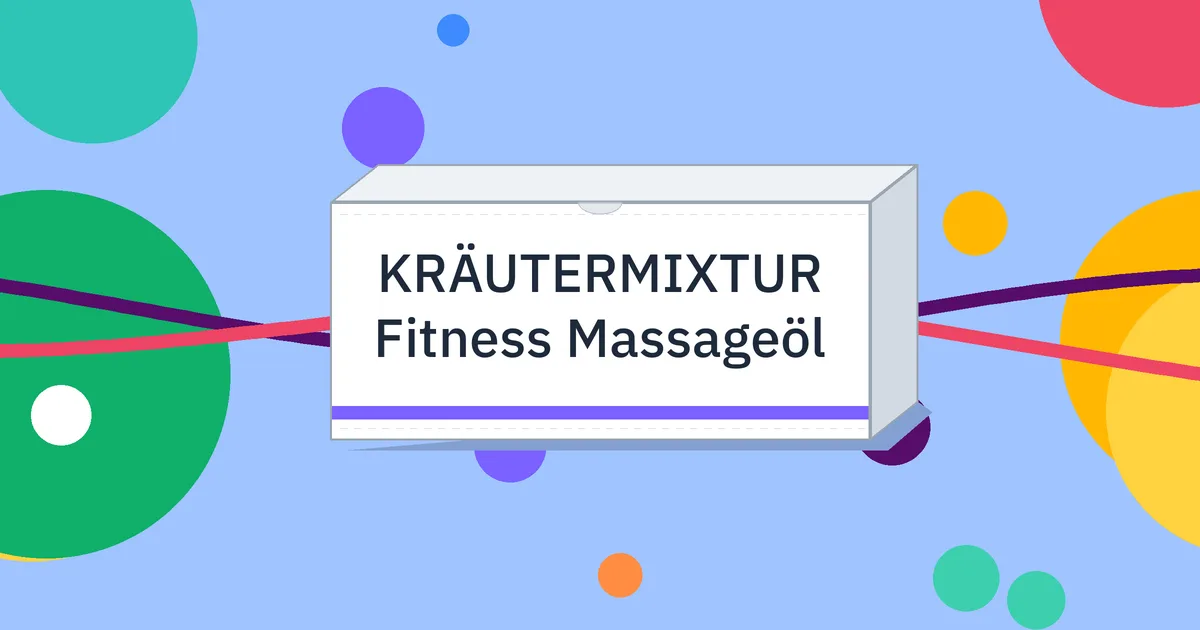 Symbolbild: Packung mit der Aufschrift KRÄUTERMIXTUR Fitness Massageöl (PZN 15329533) – Verfügbarkeit und Bezug in Apotheken in Frankfurt am Main