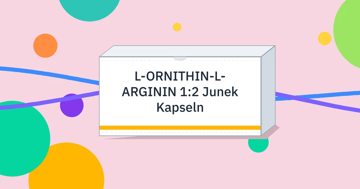 Symbolbild: Packung mit der Aufschrift L-ORNITHIN-L-ARGININ 1:2 Junek Kapseln (PZN 00984611) – Verfügbarkeit und Bezug in Apotheken in Frankfurt am Main