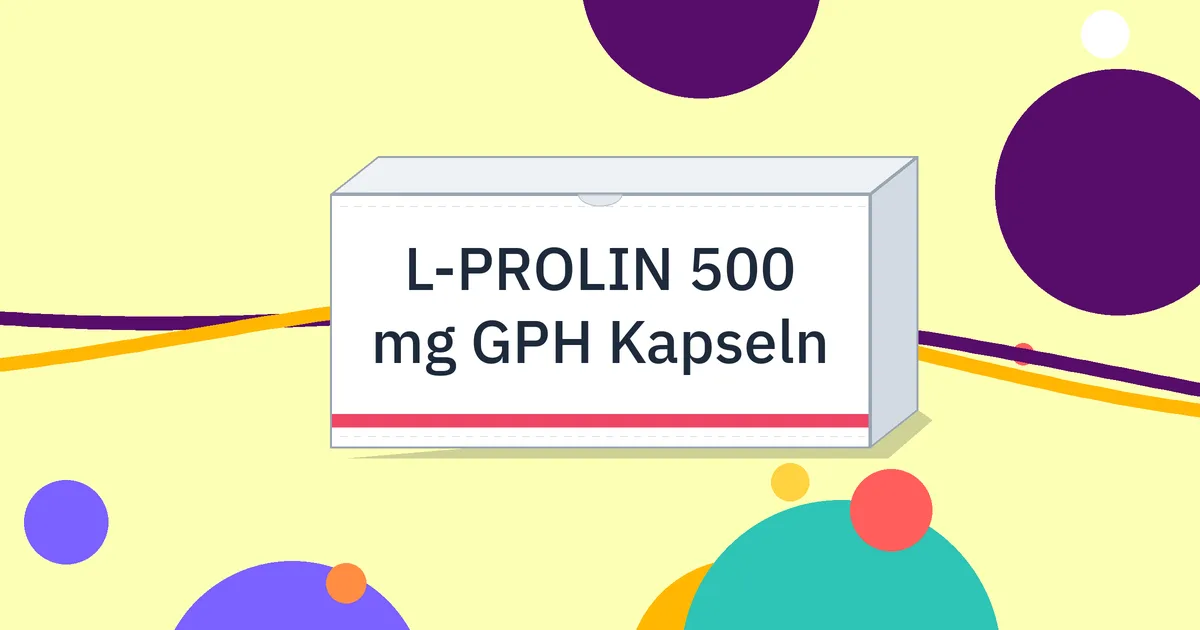 Symbolbild: Packung mit der Aufschrift L-PROLIN 500 mg GPH Kapseln (PZN 09627433) – Verfügbarkeit und Bezug in Apotheken in Frankfurt am Main