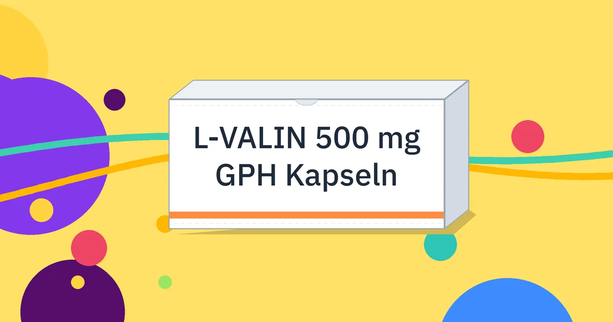 Symbolbild: Packung mit der Aufschrift L-VALIN 500 mg GPH Kapseln (PZN 09918998) – Verfügbarkeit und Bezug in Apotheken in Frankfurt am Main