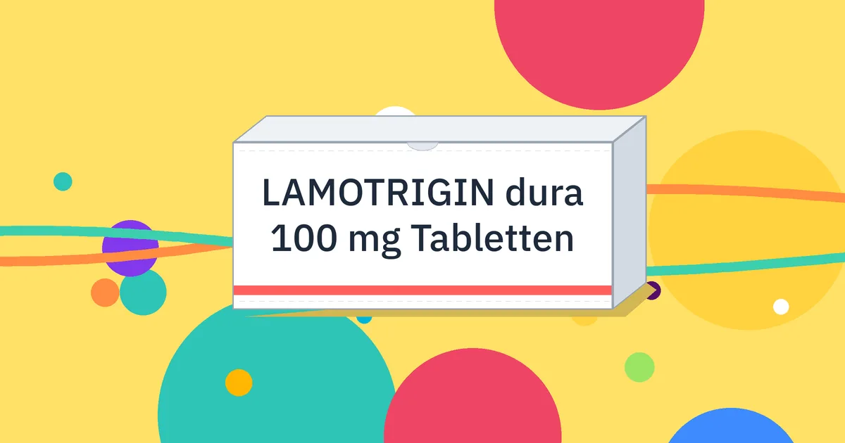 Symbolbild: Packung mit der Aufschrift LAMOTRIGIN dura 100 mg Tabletten (PZN 04827601) – Verfügbarkeit und Bezug in Apotheken in Frankfurt am Main