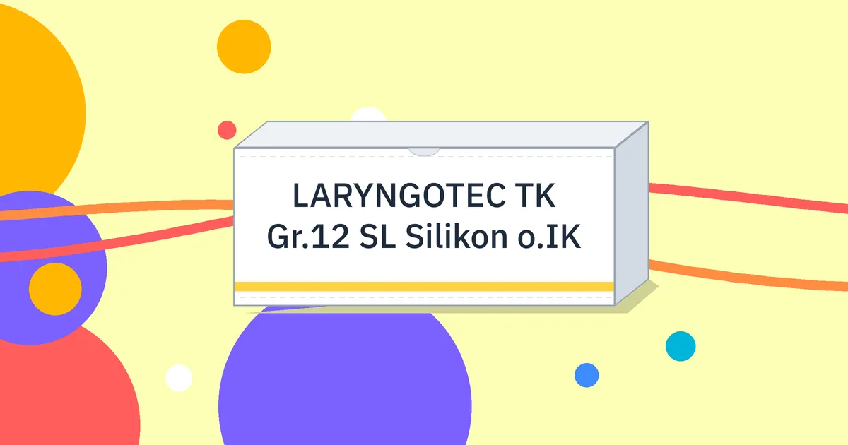 Symbolbild: Packung mit der Aufschrift LARYNGOTEC TK Gr.12 SL Silikon o.IK (PZN 03308773) – Verfügbarkeit und Bezug in Apotheken in Frankfurt am Main