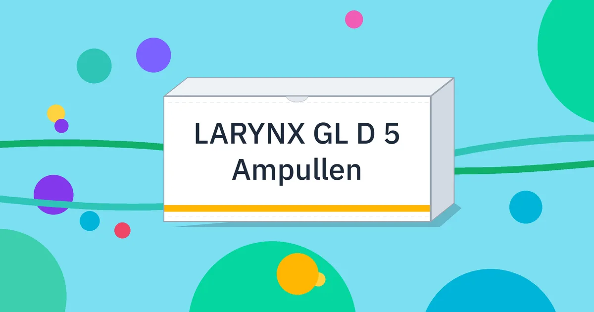 Symbolbild: Packung mit der Aufschrift LARYNX GL D 5 Ampullen (PZN 02880689) – Verfügbarkeit und Bezug in Apotheken in Frankfurt am Main