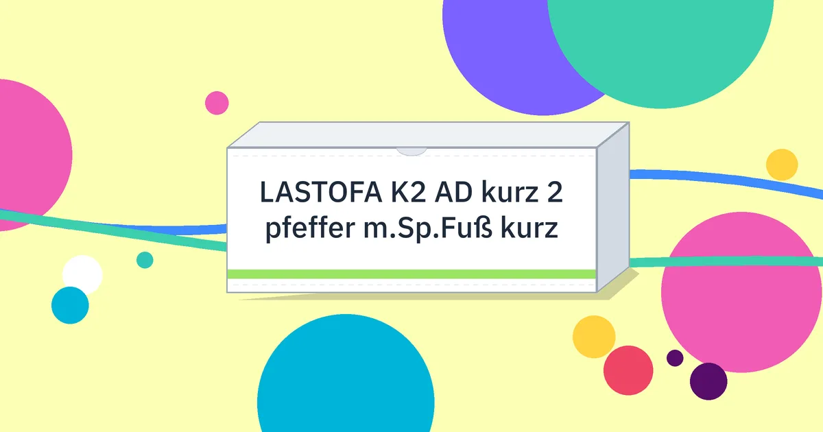 Symbolbild: Packung mit der Aufschrift LASTOFA K2 AD kurz 2 pfeffer m.Sp.Fuß kurz (PZN 13800050) – Verfügbarkeit und Bezug in Apotheken in Frankfurt am Main