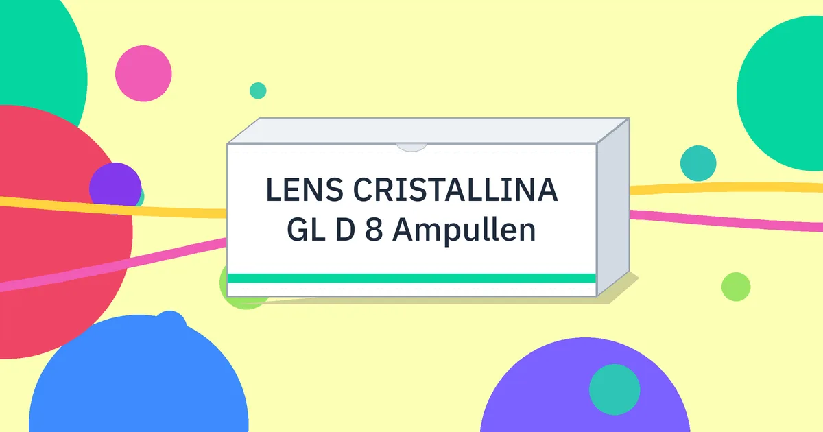 Symbolbild: Packung mit der Aufschrift LENS CRISTALLINA GL D 8 Ampullen (PZN 02880979) – Verfügbarkeit und Bezug in Apotheken in Frankfurt am Main