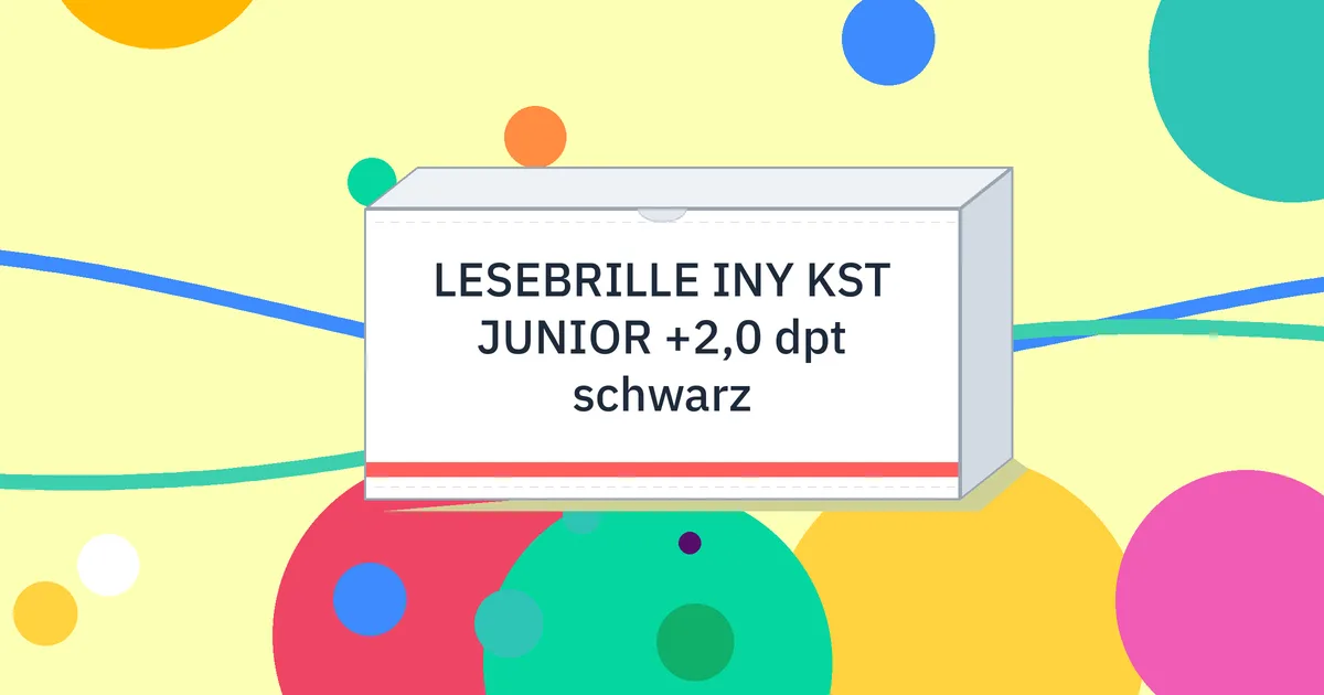Symbolbild: Packung mit der Aufschrift LESEBRILLE INY KST JUNIOR +2,0 dpt schwarz (PZN 19928472) – Verfügbarkeit und Bezug in Apotheken in Frankfurt am Main