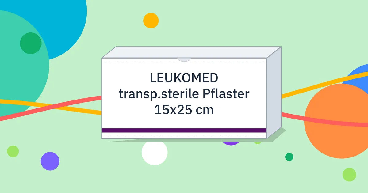 Symbolbild: Packung mit der Aufschrift LEUKOMED transp.sterile Pflaster 15x25 cm (PZN 16002277) – Verfügbarkeit und Bezug in Apotheken in Frankfurt am Main