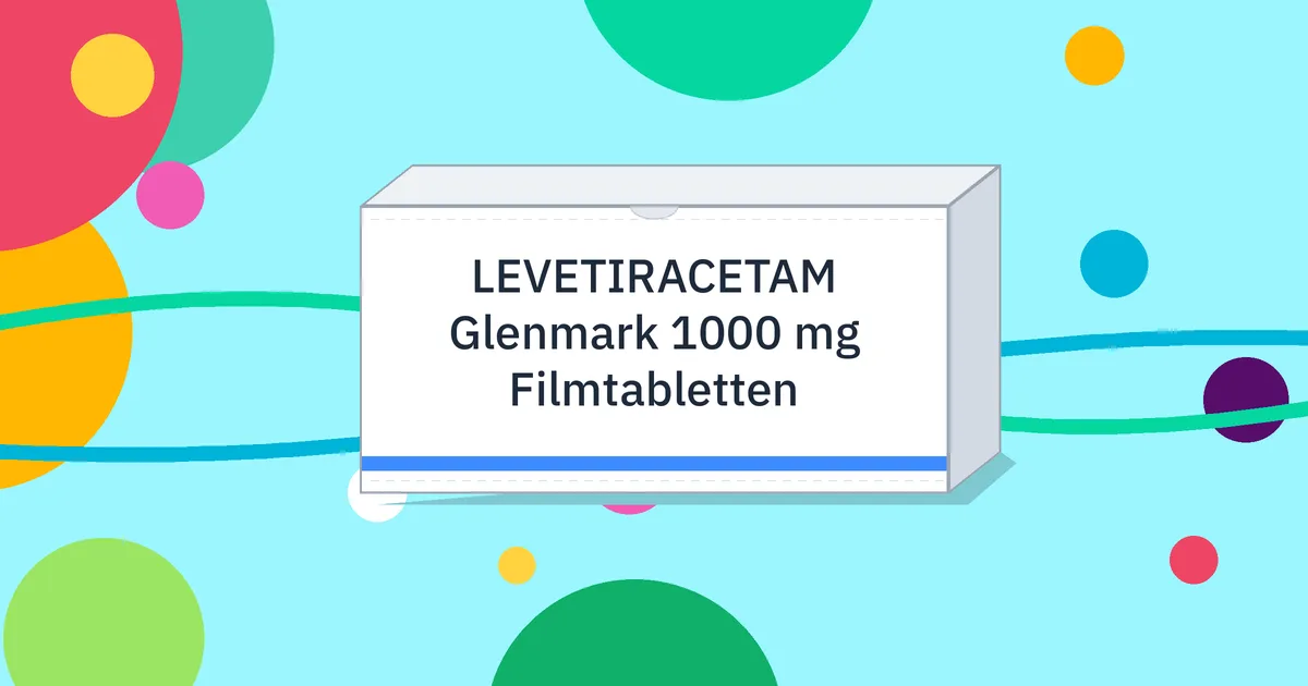 Symbolbild: Packung mit der Aufschrift LEVETIRACETAM Glenmark 1000 mg Filmtabletten (PZN 11323172) – Verfügbarkeit und Bezug in Apotheken in Frankfurt am Main