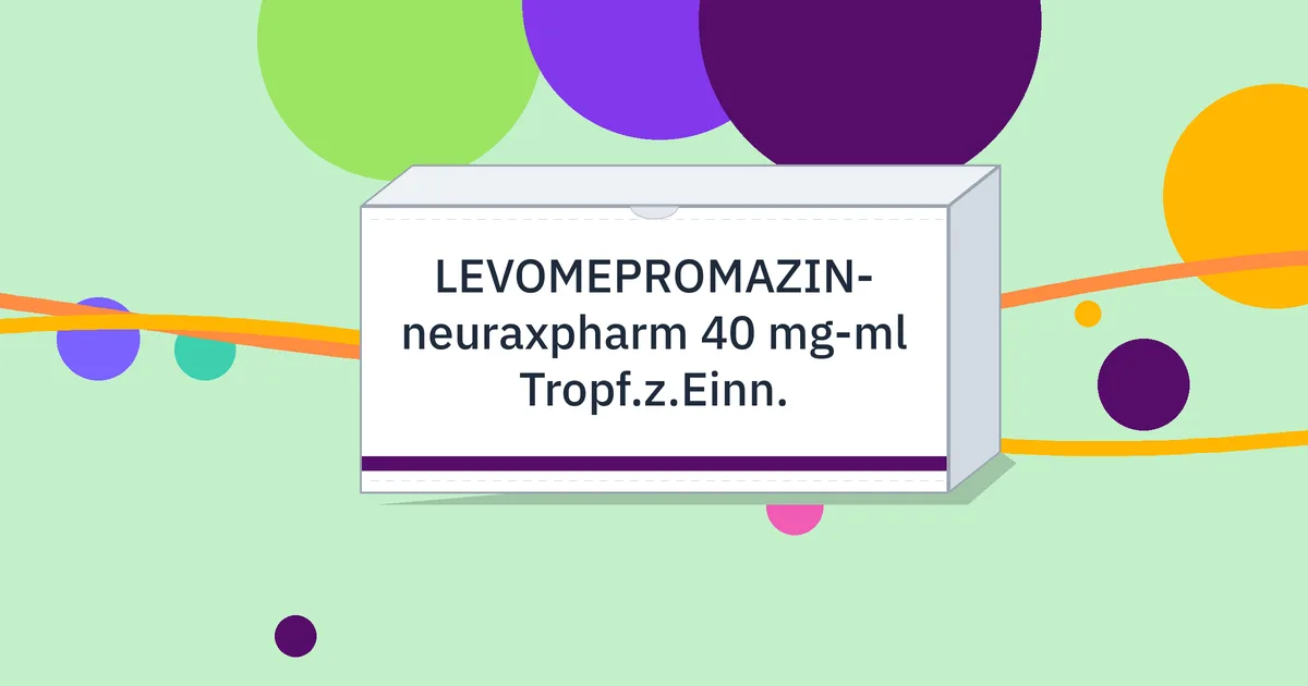 Symbolbild: Packung mit der Aufschrift LEVOMEPROMAZIN-neuraxpharm 40 mg-ml Tropf.z.Einn. (PZN 06867473) – Verfügbarkeit und Bezug in Apotheken in Frankfurt am Main