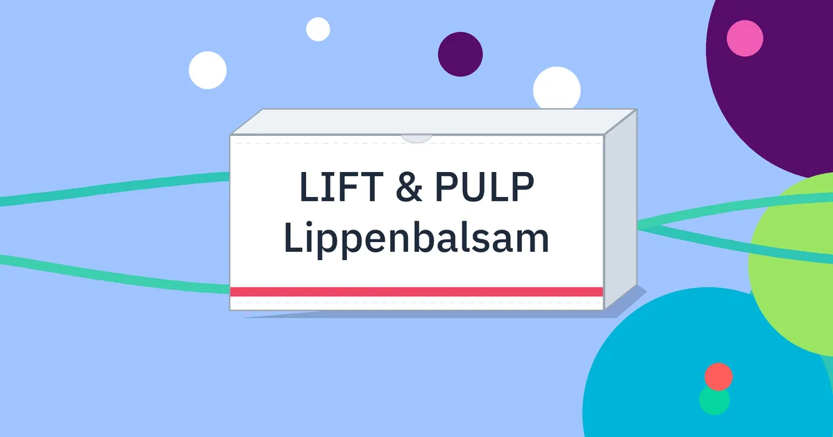 Symbolbild: Packung mit der Aufschrift LIFT & PULP Lippenbalsam (PZN 17263732) – Verfügbarkeit und Bezug in Apotheken in Frankfurt am Main
