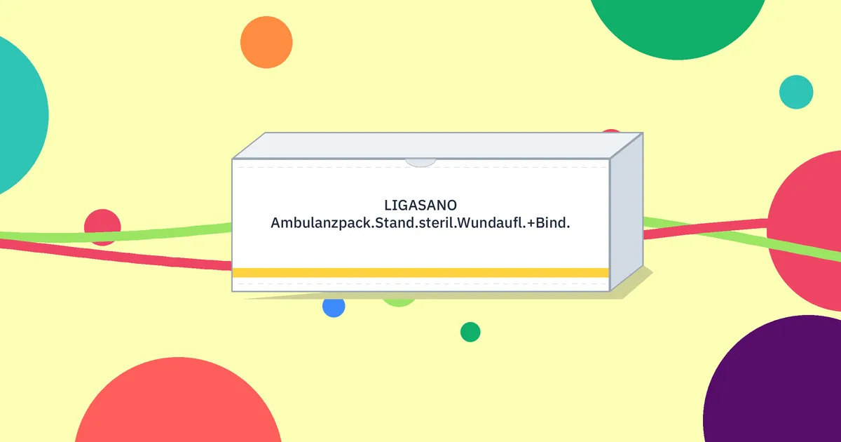 Symbolbild: Packung mit der Aufschrift LIGASANO Ambulanzpack.Stand.steril.Wundaufl.+Bind. (PZN 05958937) – Verfügbarkeit und Bezug in Apotheken in Frankfurt am Main