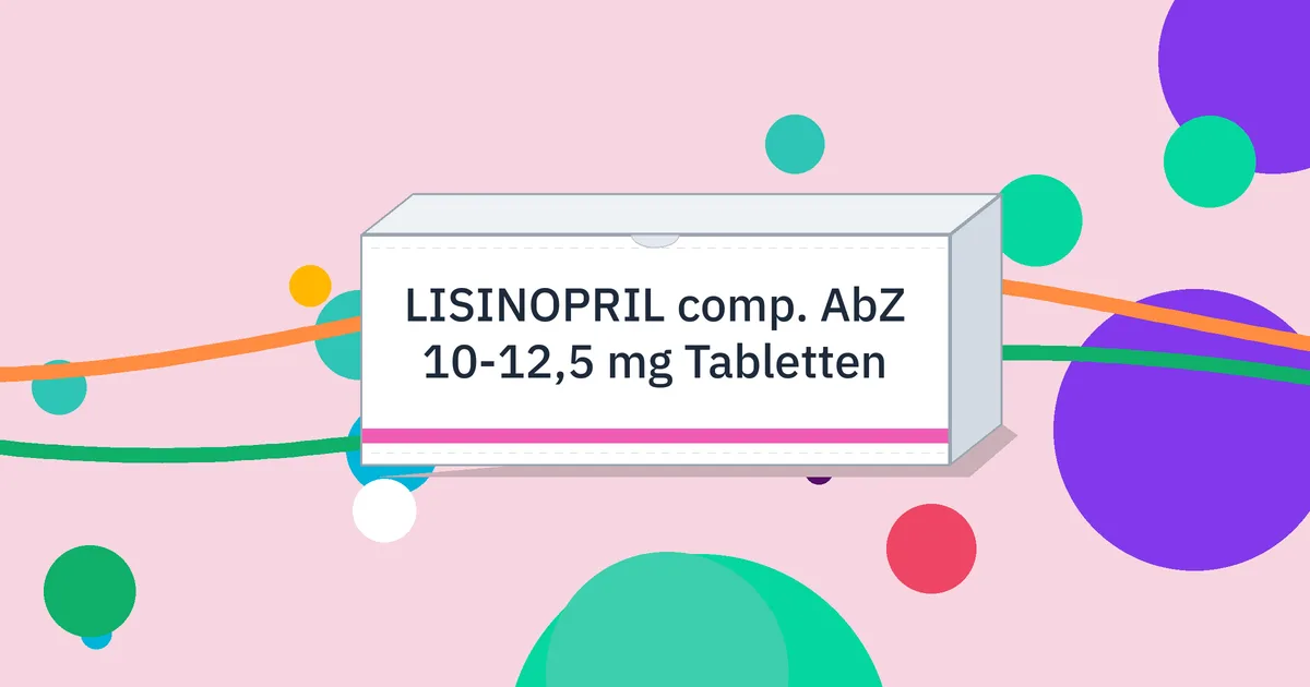 Symbolbild: Packung mit der Aufschrift LISINOPRIL comp. AbZ 10-12,5 mg Tabletten (PZN 00817907) – Verfügbarkeit und Bezug in Apotheken in Frankfurt am Main