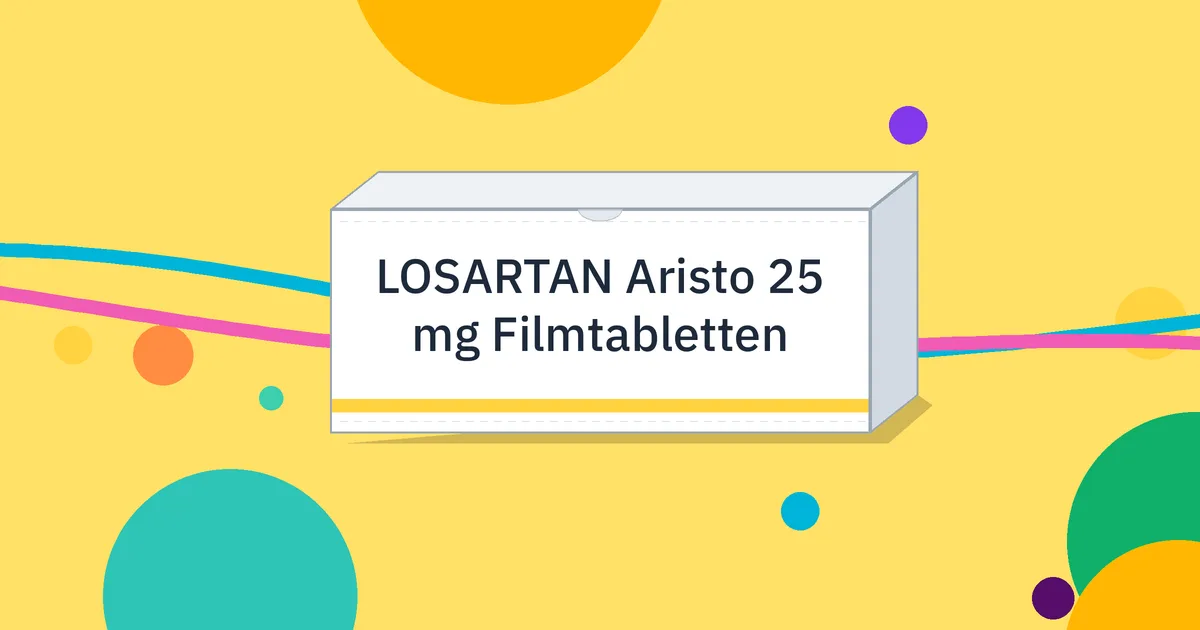 Symbolbild: Packung mit der Aufschrift LOSARTAN Aristo 25 mg Filmtabletten (PZN 06903275) – Verfügbarkeit und Bezug in Apotheken in Frankfurt am Main