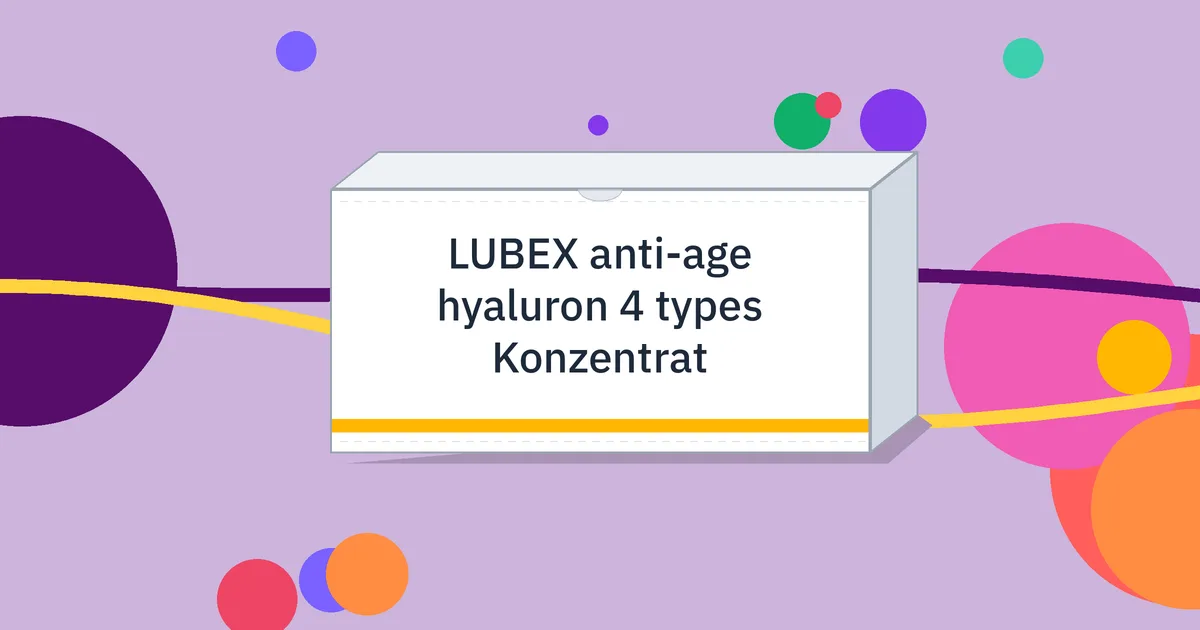 Symbolbild: Packung mit der Aufschrift LUBEX anti-age hyaluron 4 types Konzentrat (PZN 16156862) – Verfügbarkeit und Bezug in Apotheken in Frankfurt am Main