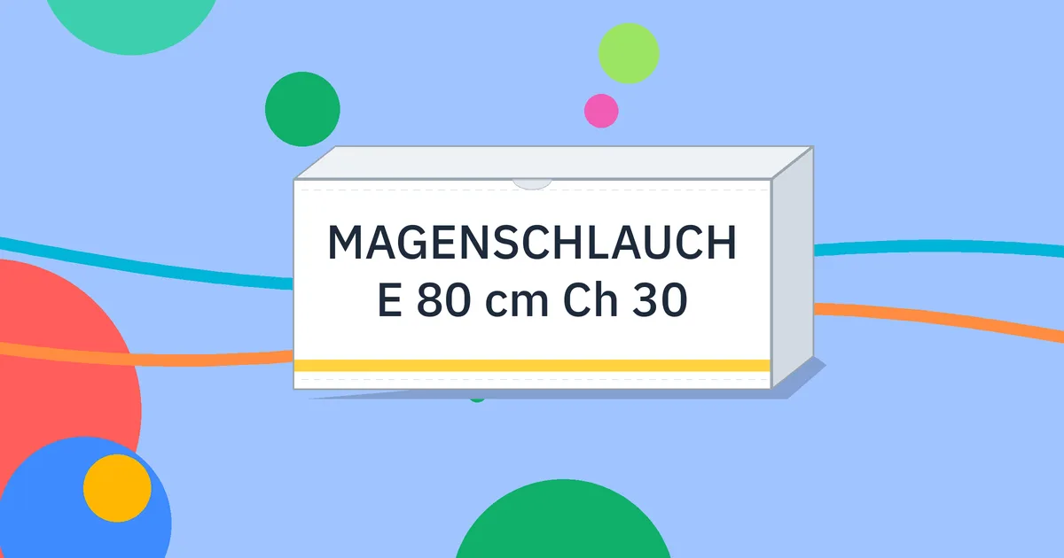 Symbolbild: Packung mit der Aufschrift MAGENSCHLAUCH E 80 cm Ch 30 (PZN 02442239) – Verfügbarkeit und Bezug in Apotheken in Frankfurt am Main