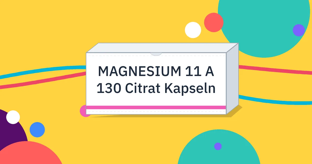 Symbolbild: Packung mit der Aufschrift MAGNESIUM 11 A 130 Citrat Kapseln (PZN 18665786) – Verfügbarkeit und Bezug in Apotheken in Frankfurt am Main
