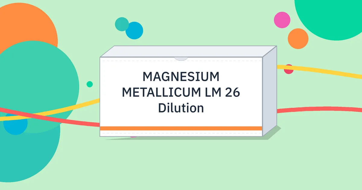Symbolbild: Packung mit der Aufschrift MAGNESIUM METALLICUM LM 26 Dilution (PZN 12938562) – Verfügbarkeit und Bezug in Apotheken in Frankfurt am Main