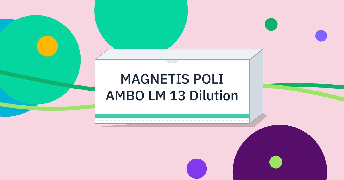 Symbolbild: Packung mit der Aufschrift MAGNETIS POLI AMBO LM 13 Dilution (PZN 12940487) – Verfügbarkeit und Bezug in Apotheken in Frankfurt am Main