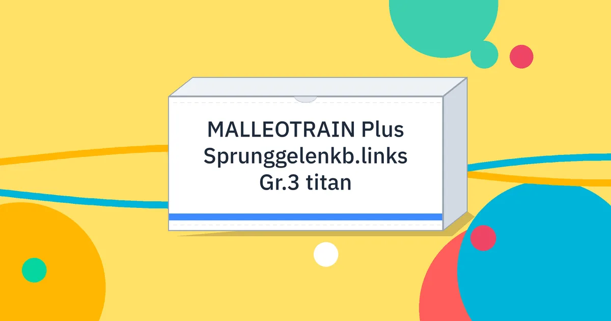 Symbolbild: Packung mit der Aufschrift MALLEOTRAIN Plus Sprunggelenkb.links Gr.3 titan (PZN 06909065) – Verfügbarkeit und Bezug in Apotheken in Frankfurt am Main