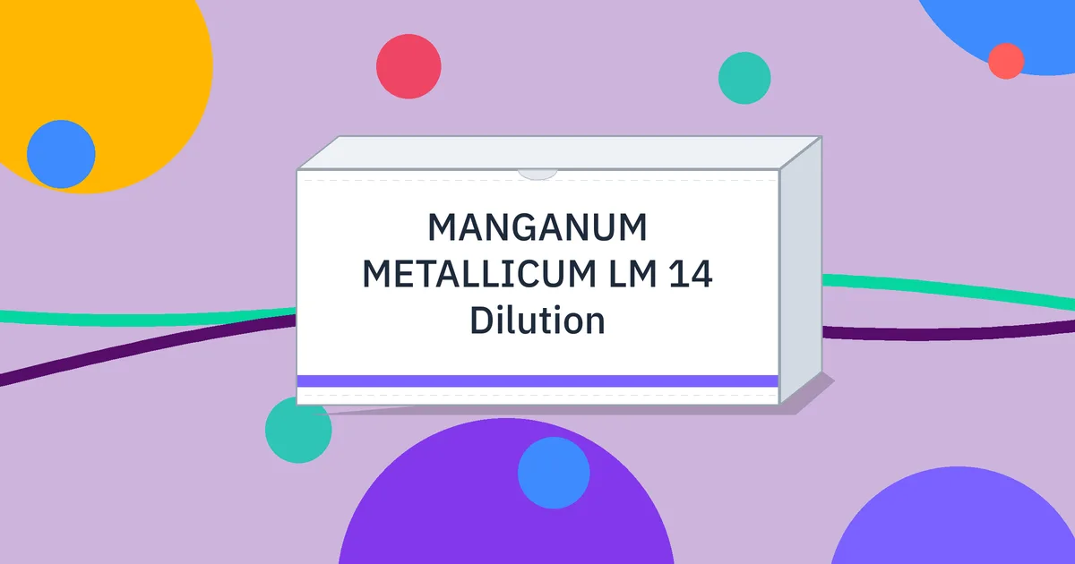 Symbolbild: Packung mit der Aufschrift MANGANUM METALLICUM LM 14 Dilution (PZN 12943267) – Verfügbarkeit und Bezug in Apotheken in Frankfurt am Main