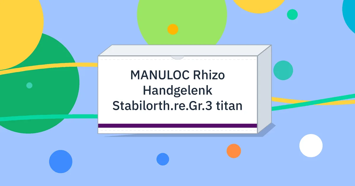 Symbolbild: Packung mit der Aufschrift MANULOC Rhizo Handgelenk Stabilorth.re.Gr.3 titan (PZN 11028421) – Verfügbarkeit und Bezug in Apotheken in Frankfurt am Main